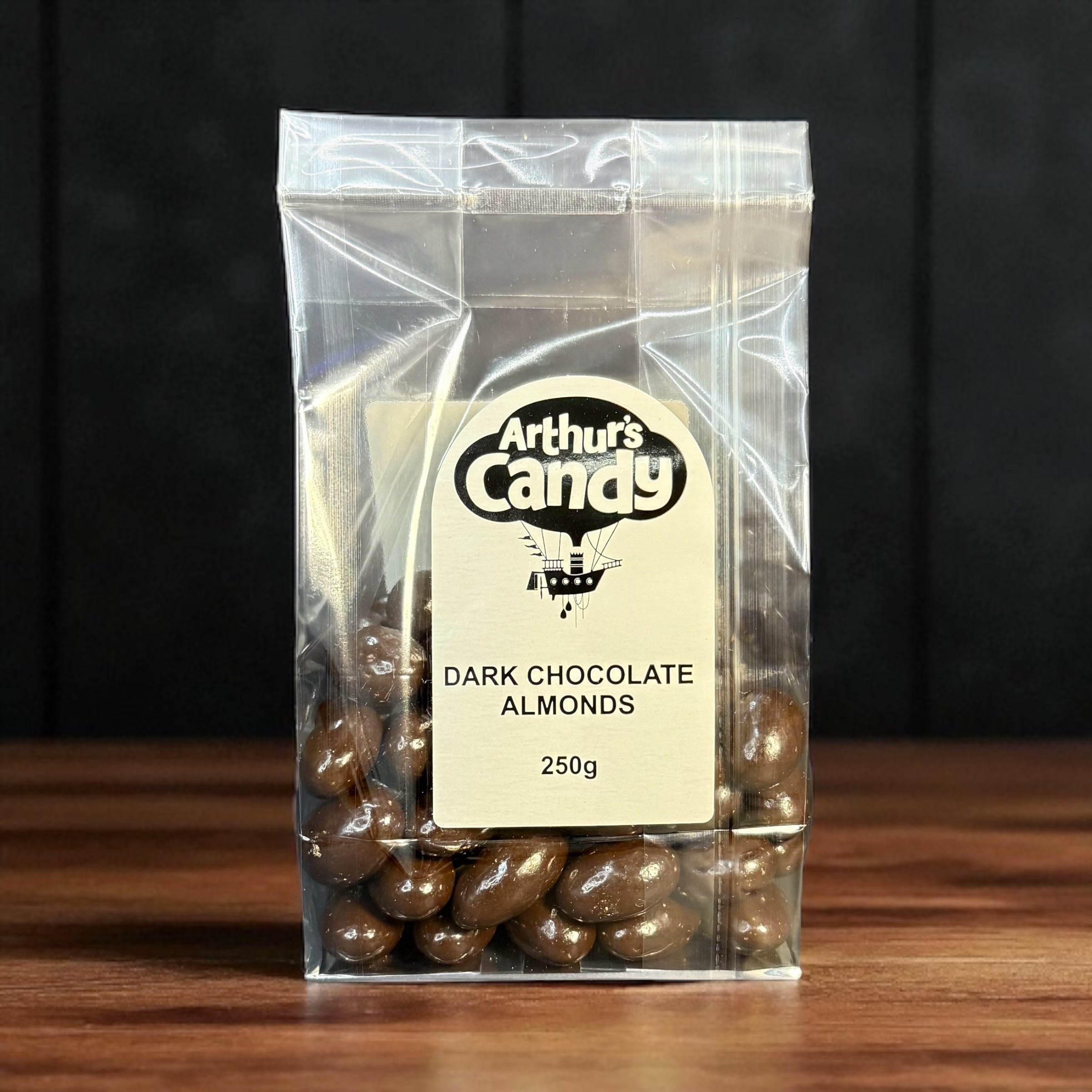 Arthur's Candy Dark Chocolate Almonds 250g | ARTHUR’S CANDY PTY LTD